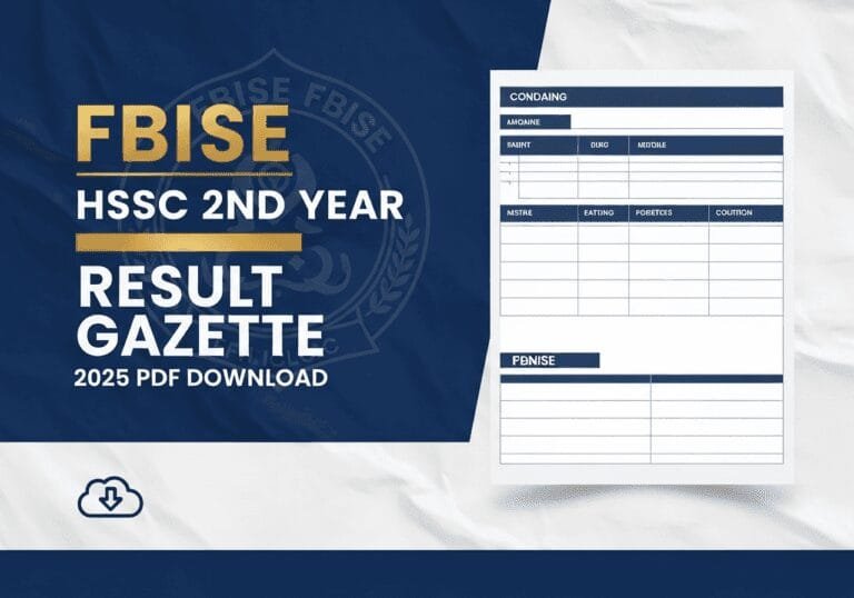 FBISE HSSC 2nd Year Result Gazette 2025 PDF Download