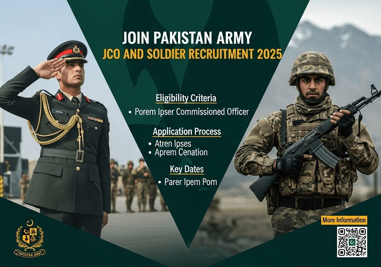 Join Pakistan Army JCO And Soldier Recruitment 2025