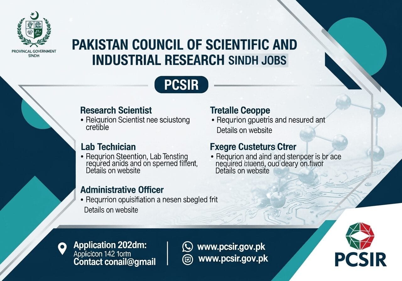 Pakistan Council of Scientific and Industrial Research Sindh Jobs