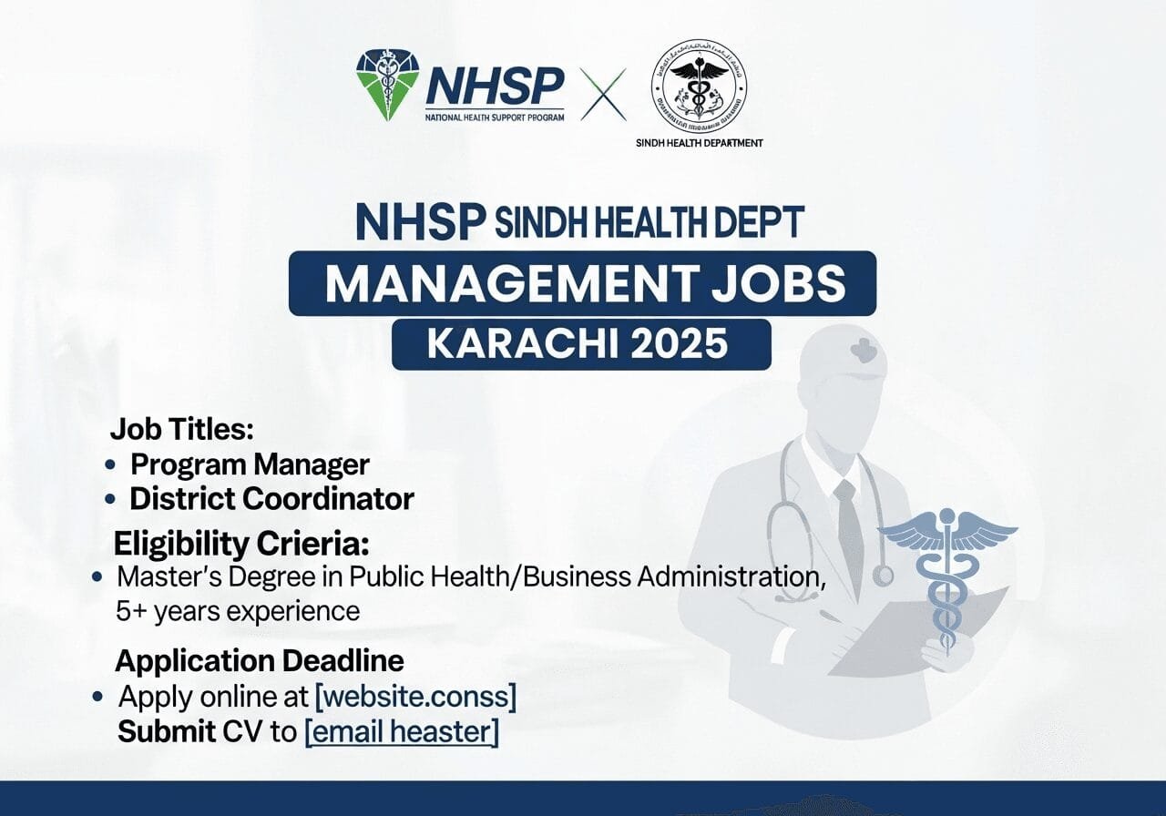 NHSP Sindh Health Dept Management Jobs Karachi 2025