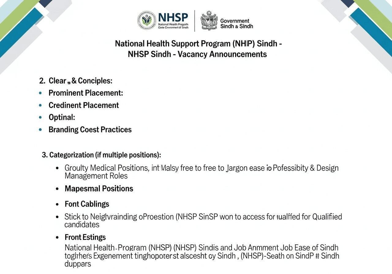 National Health Support Program NHSP Sindh Jobs