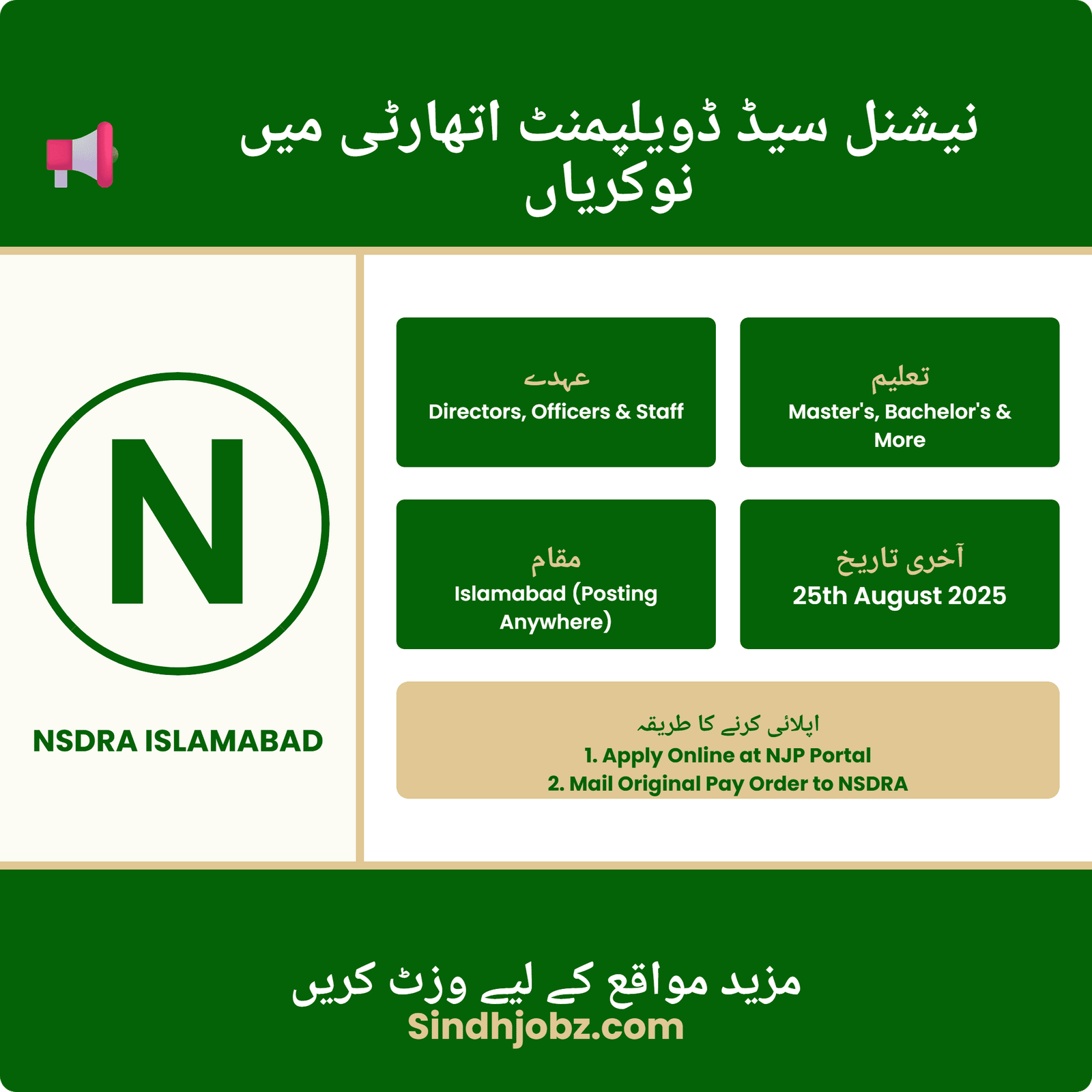 National Seed Development & Regulatory Authority Jobs