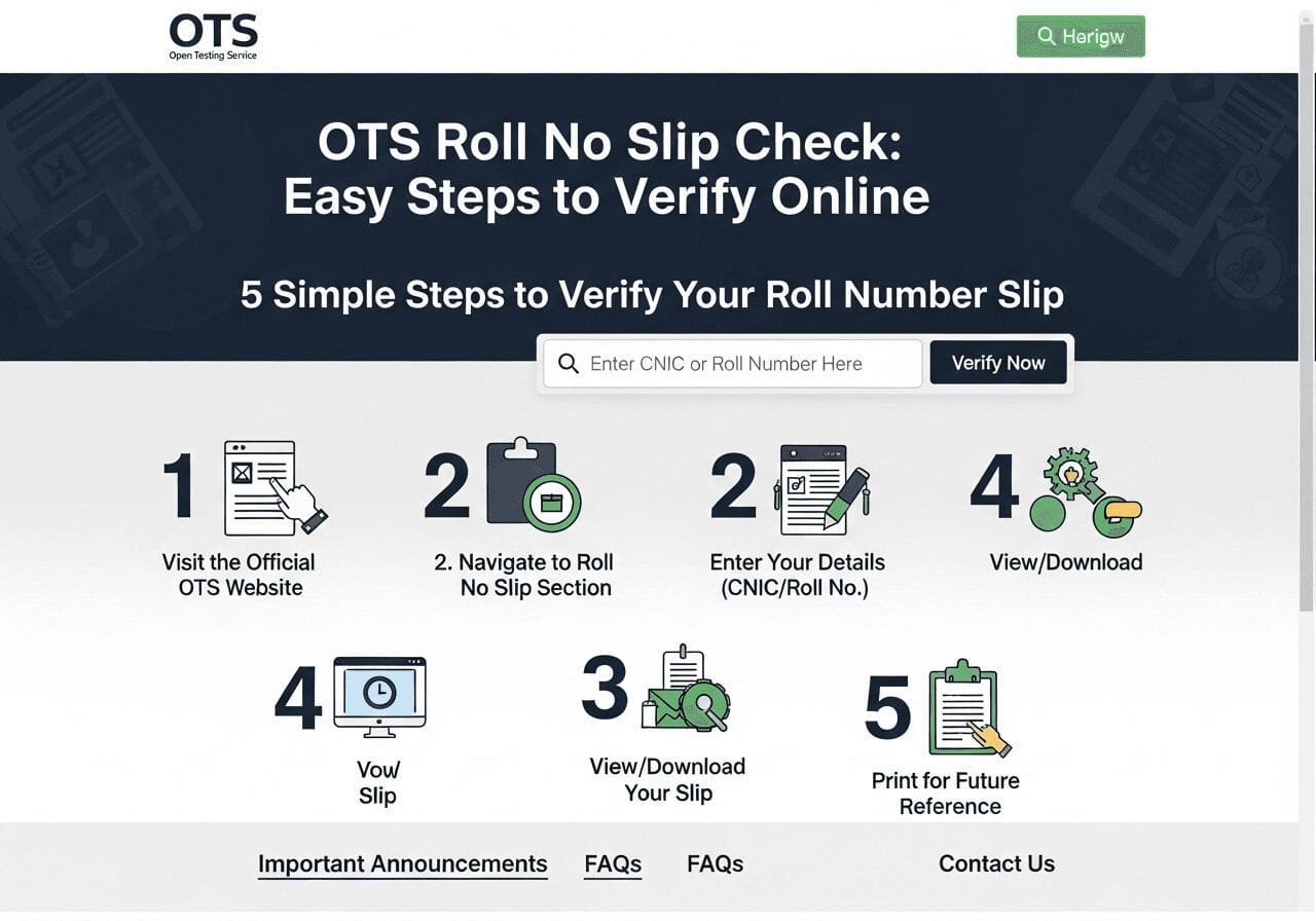 OTS Roll No Slip Check Easy Steps to Verify Online